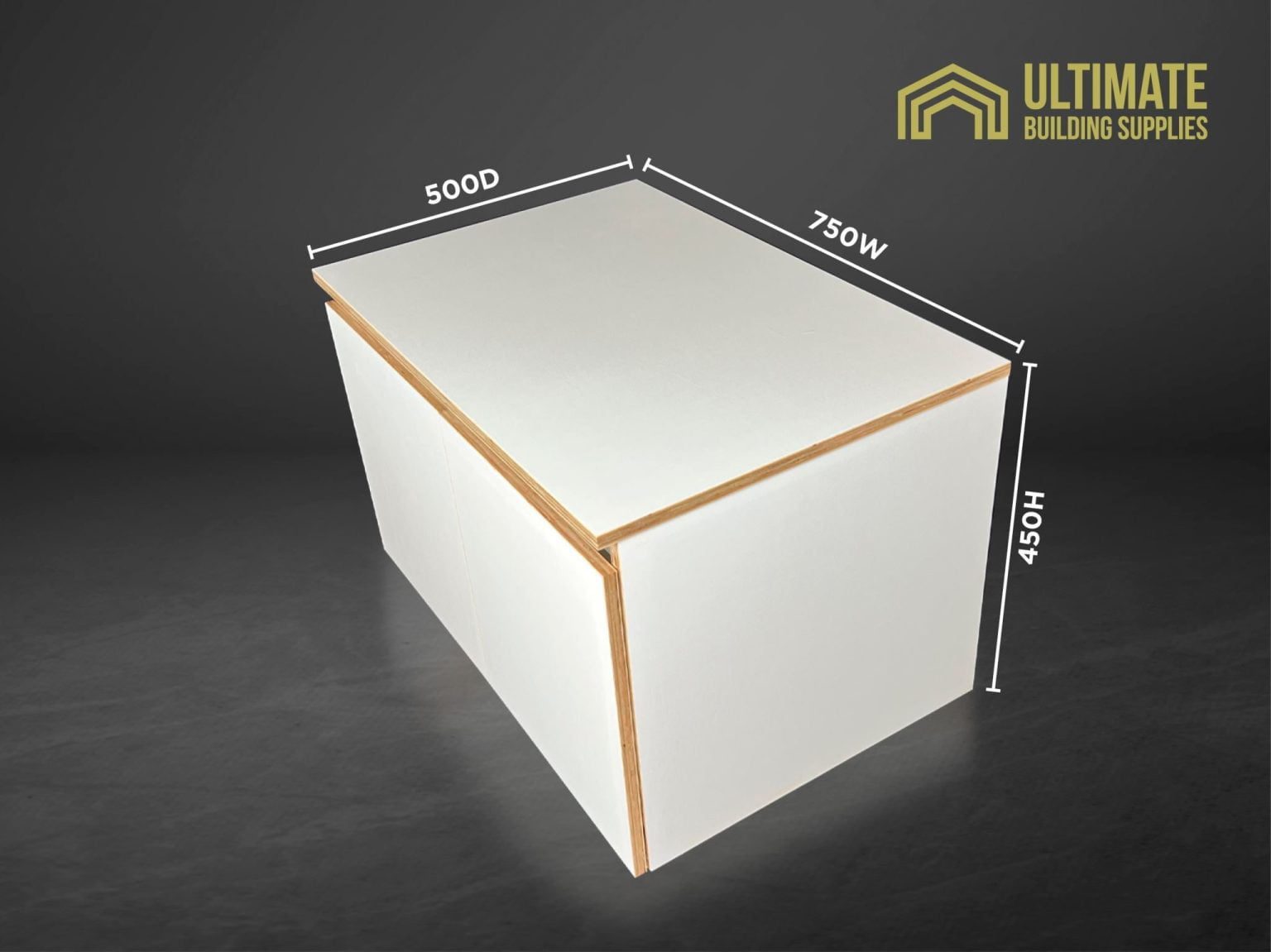 Plywood vanity unit and top and top W750 mm x D500 x H450, recessed ...